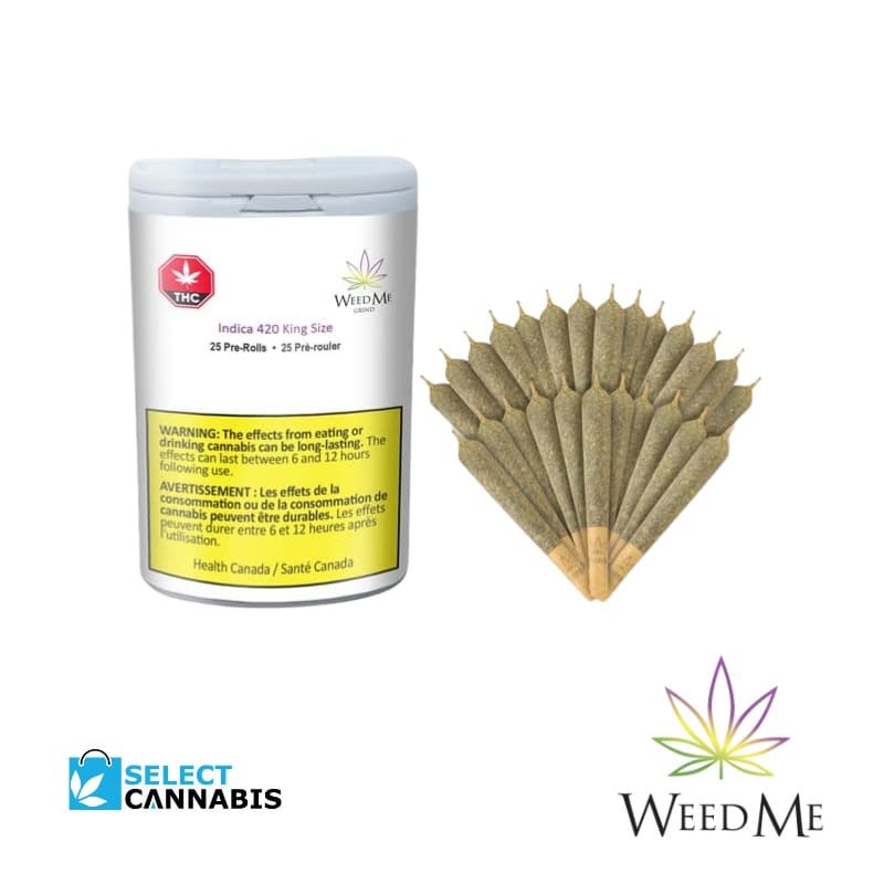 Weed Me Grind | Indica 420 King Size Pre-Rolls | 25x0.7g
