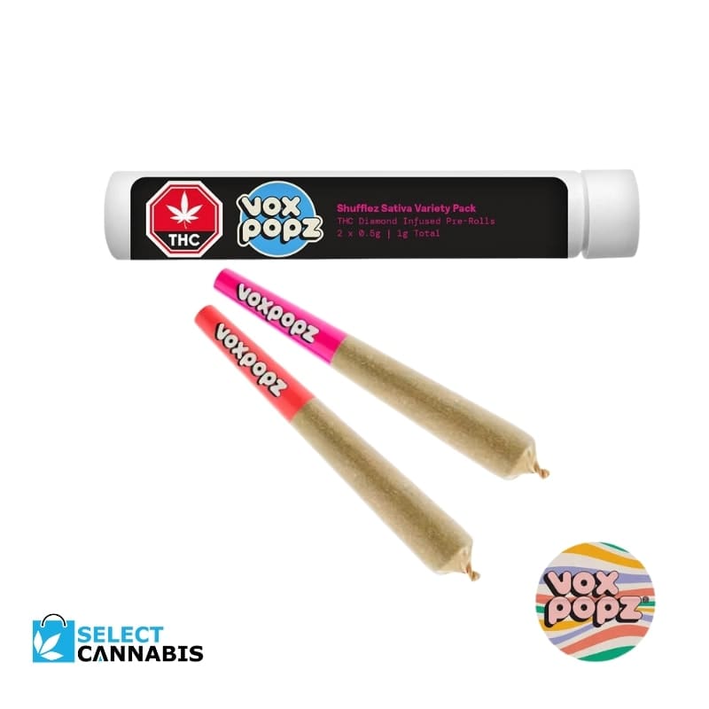 Vox Popz | Shufflez Sativa Diamond Infused Pre-Rolls | 2x0.5g